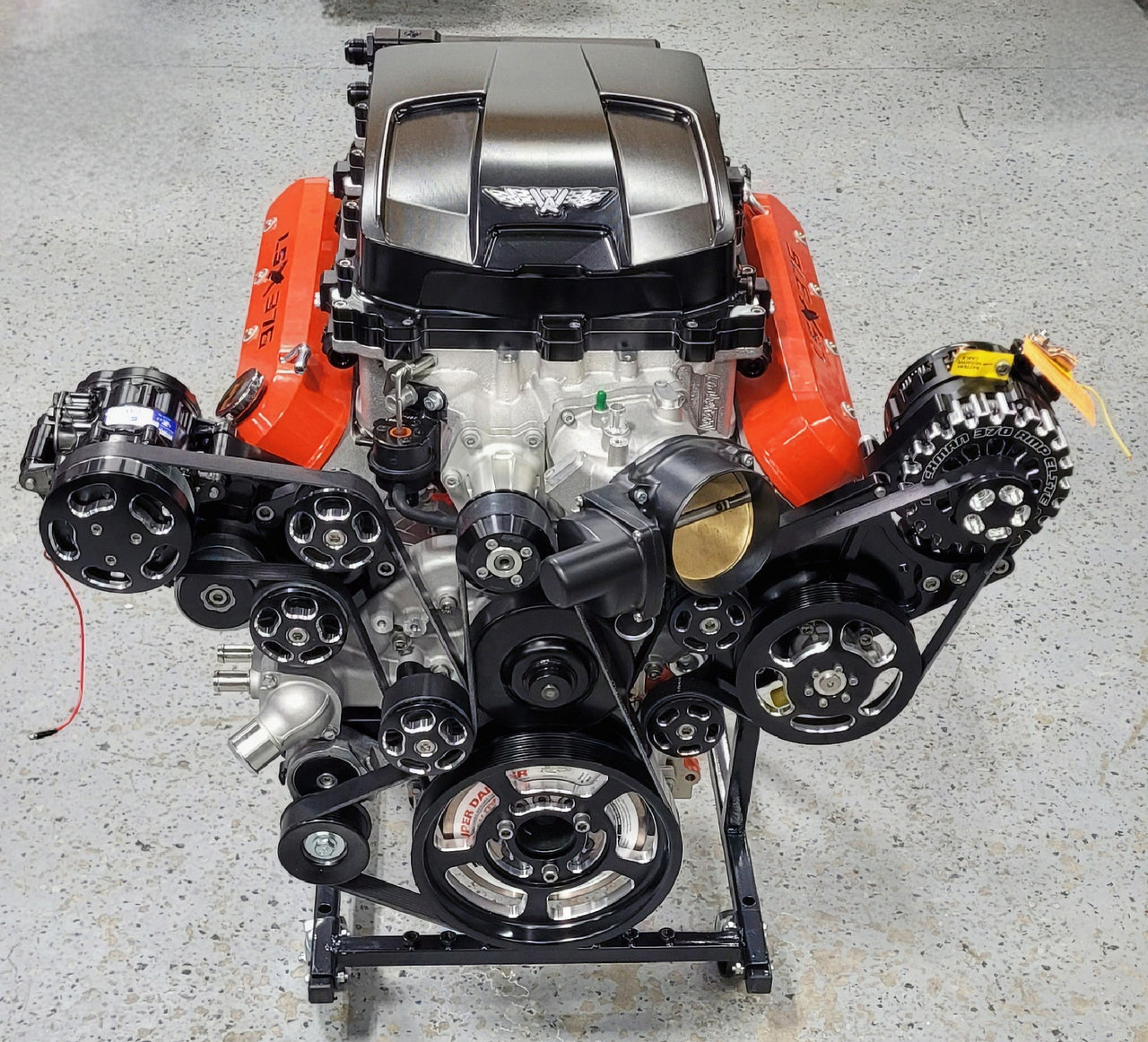 2650 Supercharged LSX 376-B15 Crate Engine w/ Wegner 2-tone LSA Drive ...
